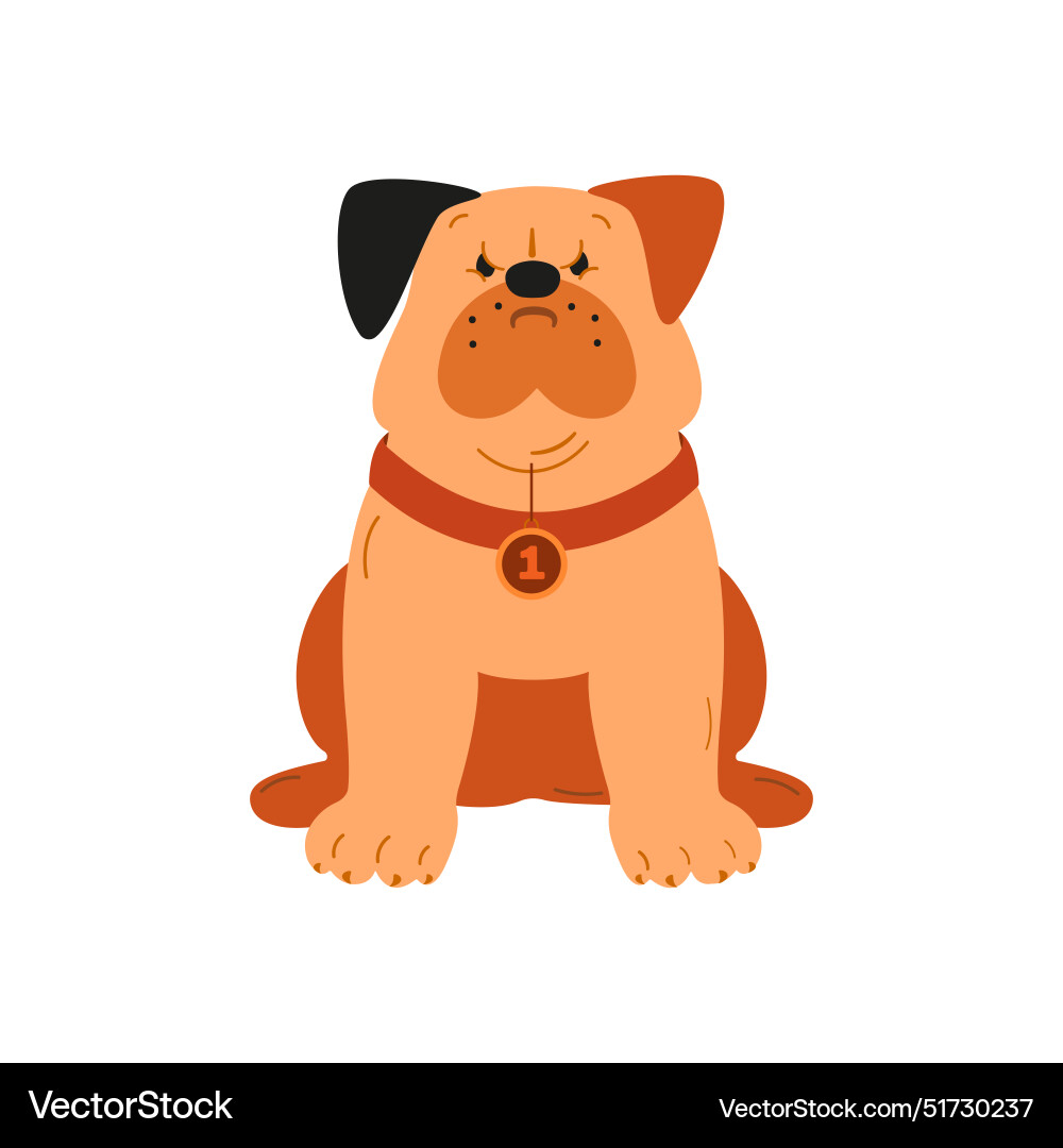 Funny disgruntled and angry big ginger dog Vector Image