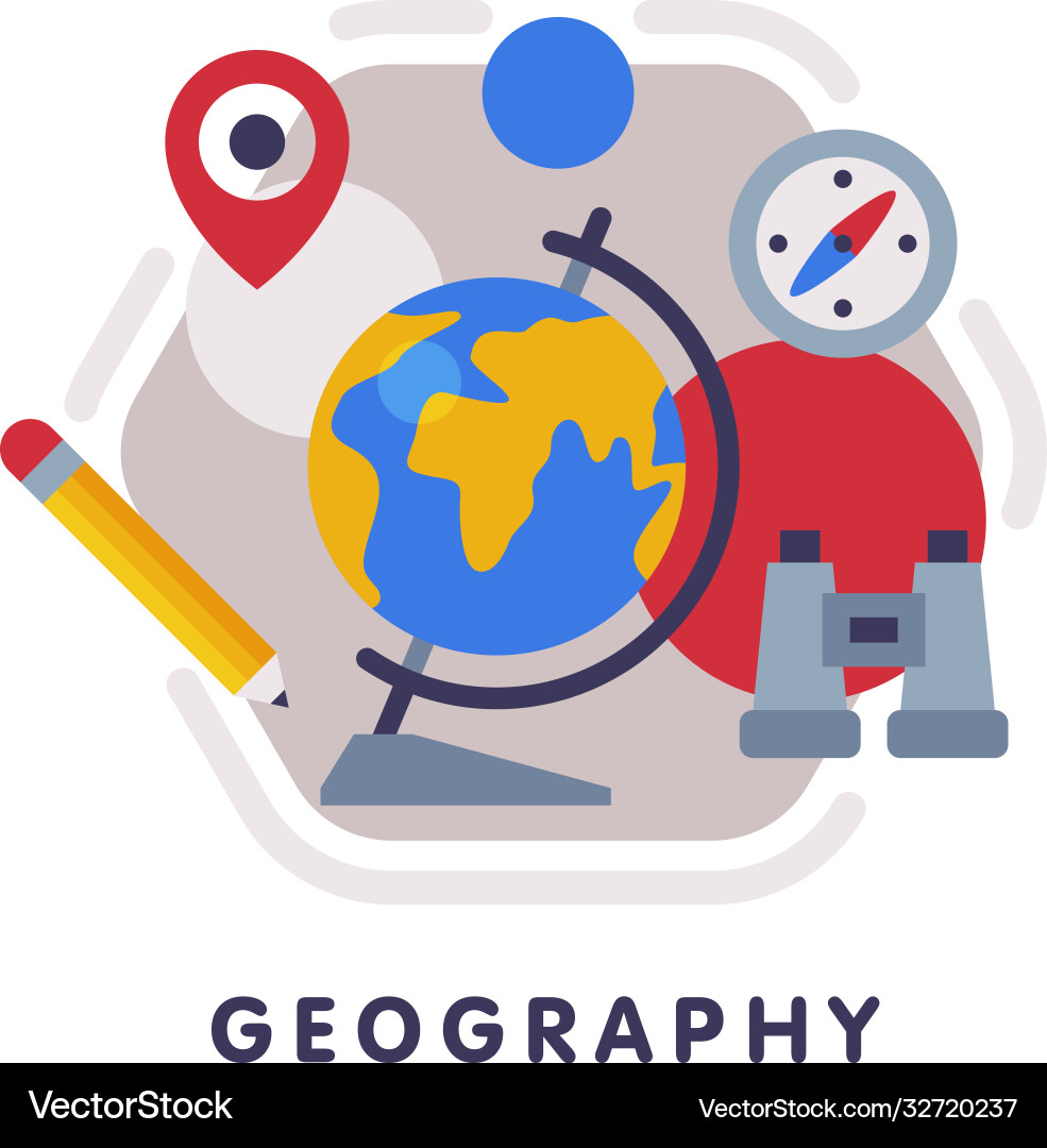 Geography school subject icon education Royalty Free Vector