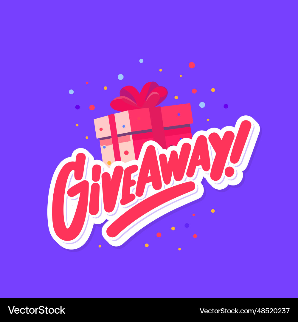 Giveaway handwritten lettering with gift Vector Image