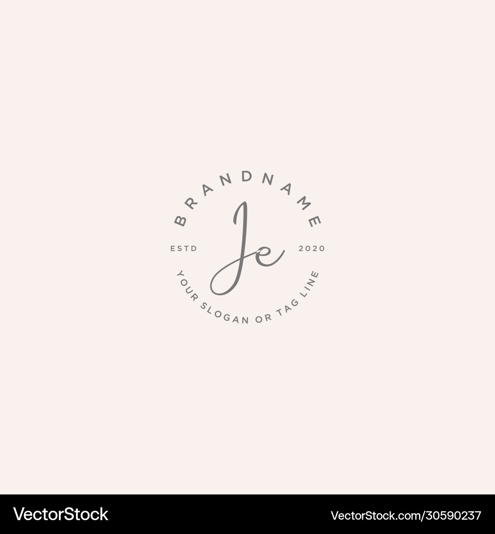 Je letter feminine logo design Royalty Free Vector Image