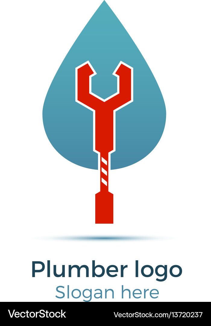 Plumbing company logo Royalty Free Vector Image