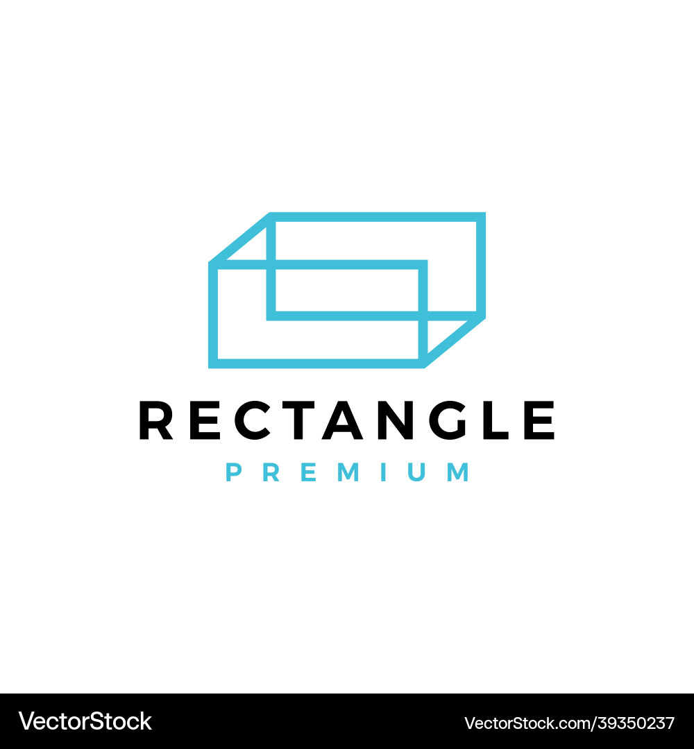 Rectangle 3d perspective logo icon Royalty Free Vector Image