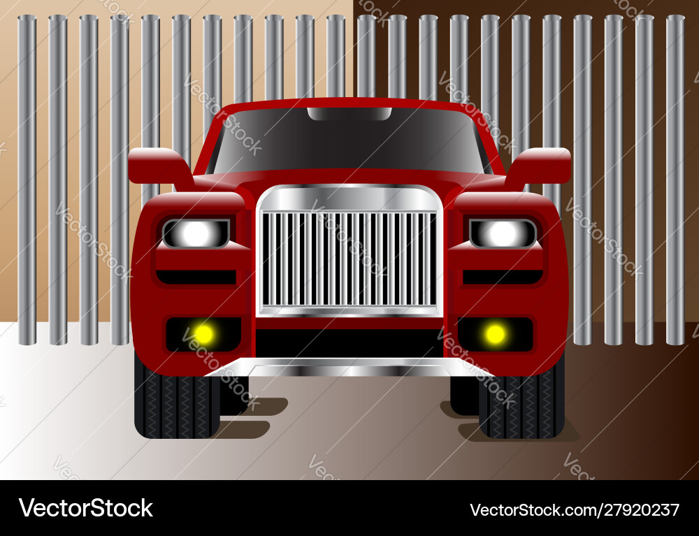 Red modern car with angular muscular design Vector Image