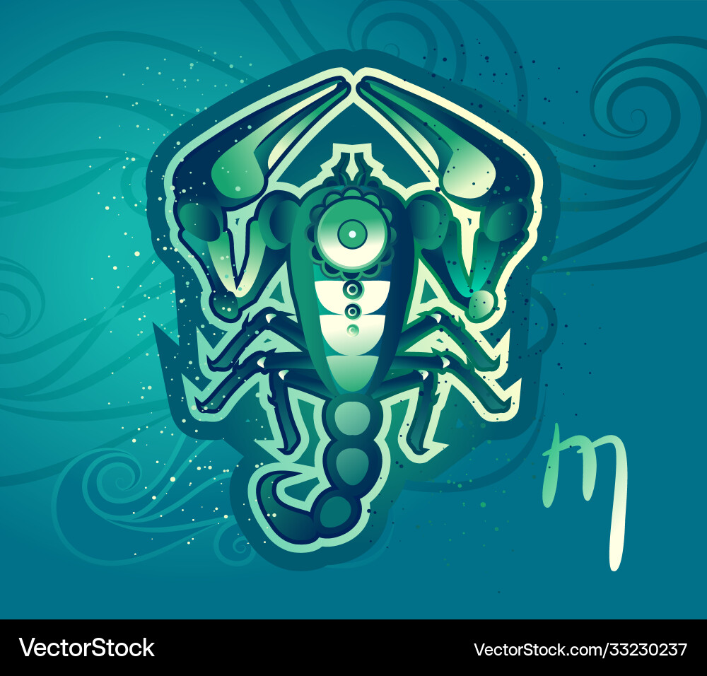 Scorpio Zodiac - Gothic Skull Royalty Free Vector Image