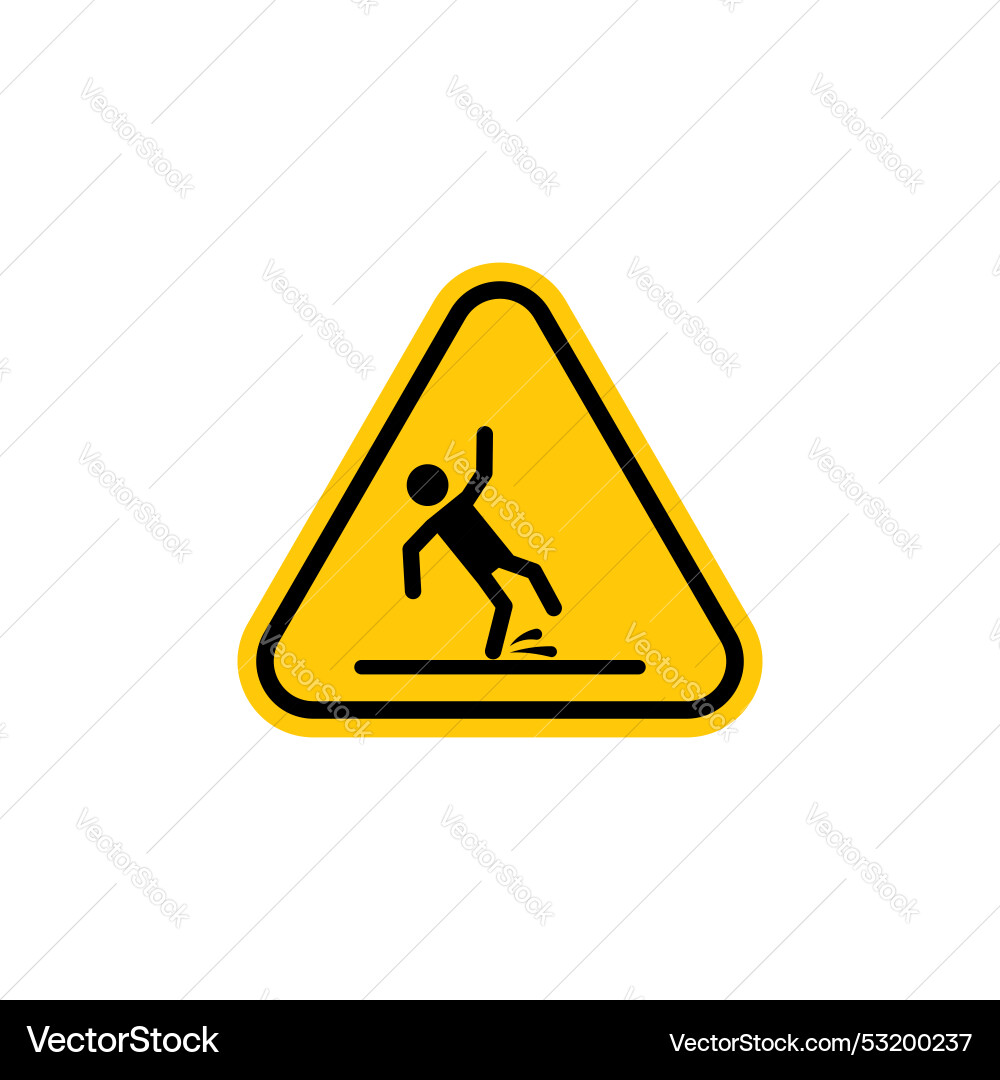 Wet floor sign icon set caution for slippery Vector Image