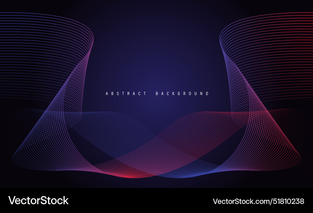 Abstract blue red line wave curve on dark Vector Image Abstract blue red line wave curve on dark Vector Image