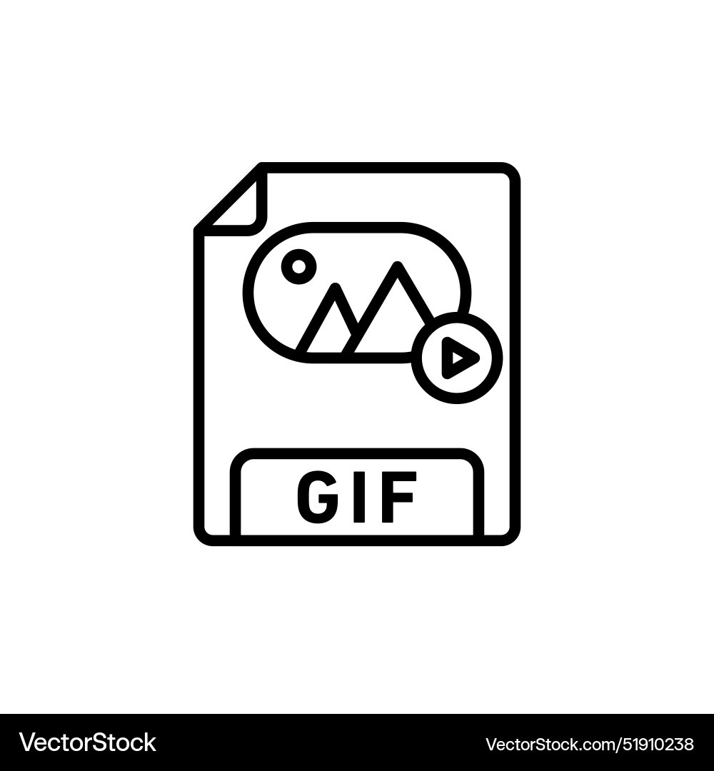 Animated gif icon for digital media Royalty Free Vector