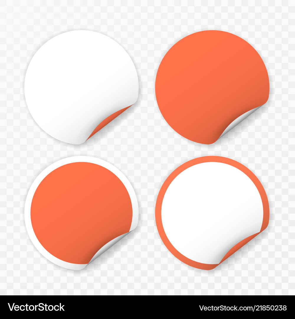 Blank round sticker with curled corners Royalty Free Vector