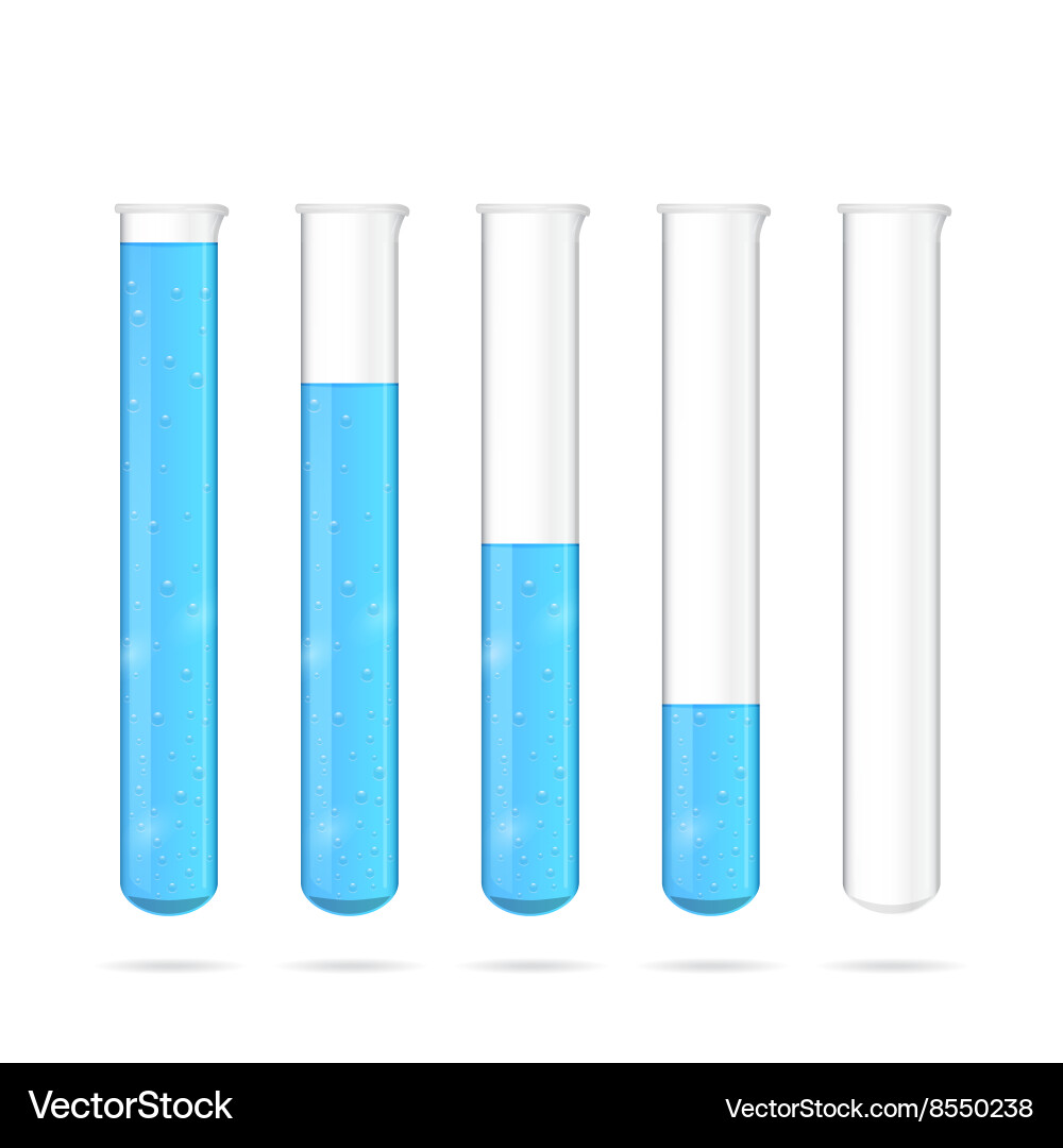 Chemical test tubes with solution Royalty Free Vector Image