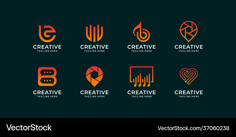 Collection abstract logo design inspiration Vector Image