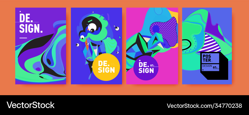 Cover and poster design template for magazine Vector Image