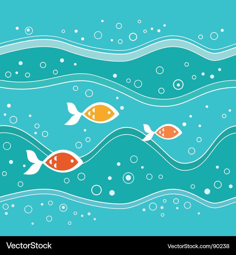 Cute Fish Bubbles Royalty Free Vector Image - VectorStock