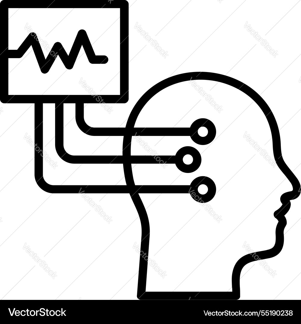 Eeg line icon design Royalty Free Vector Image