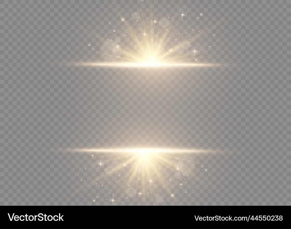 Explosion sun gold glitter spark flash light star Vector Image
