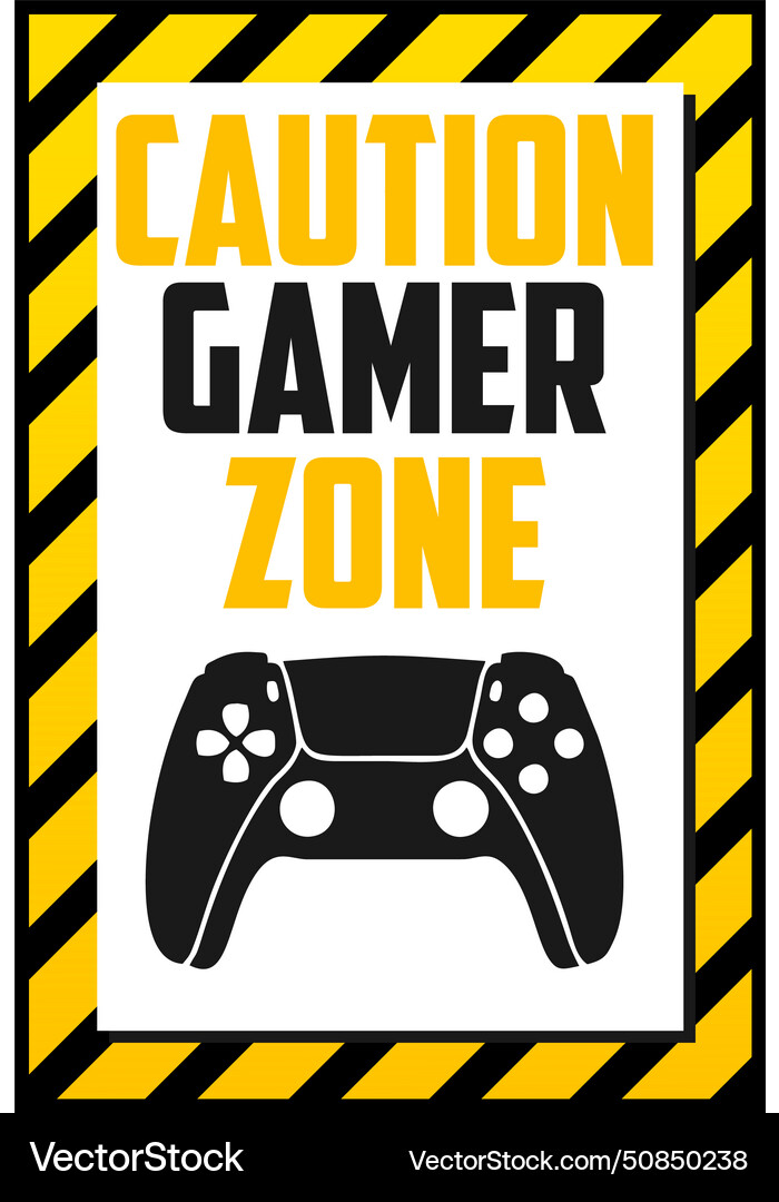 Gaming zone poster for gamer Royalty Free Vector Image