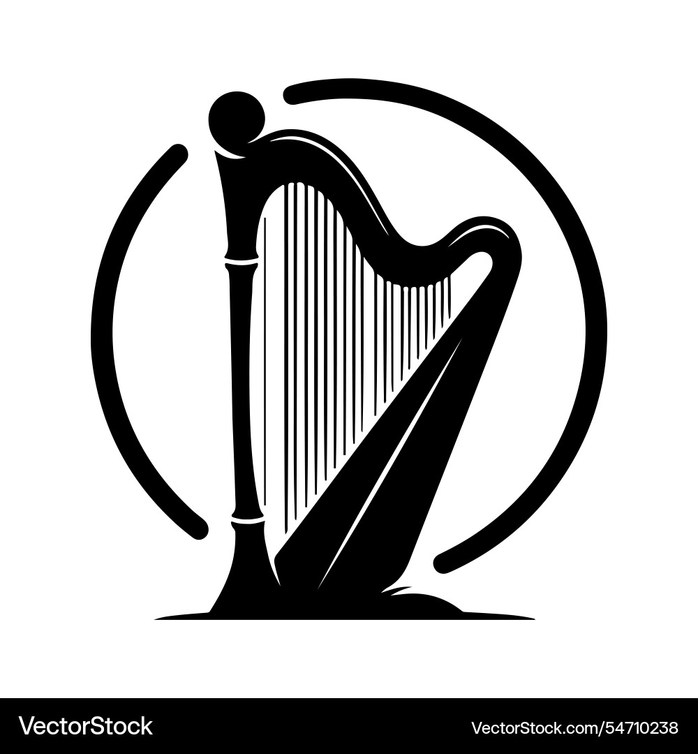 Harp silhouette Royalty Free Vector Image - VectorStock