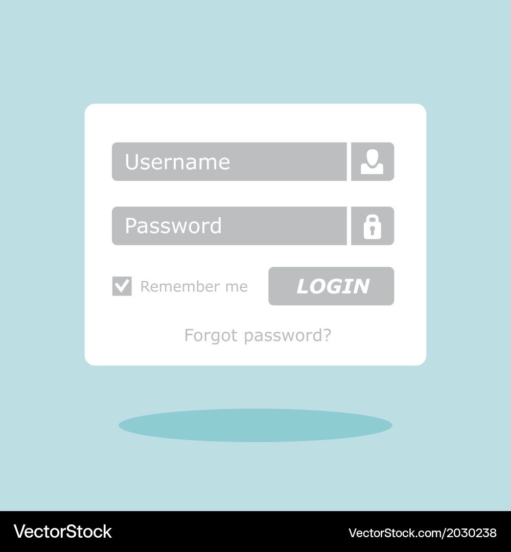 Login box Royalty Free Vector Image - VectorStock