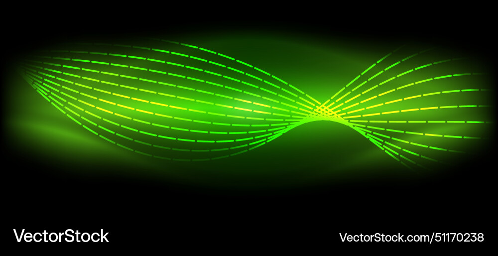 Neon electric blue wave with lens flare on black Vector Image