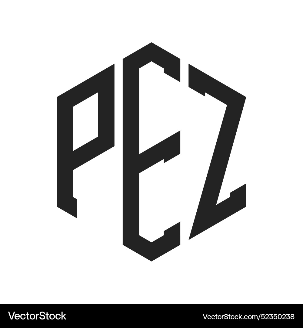 Pez logo design initial letter monogram Royalty Free Vector