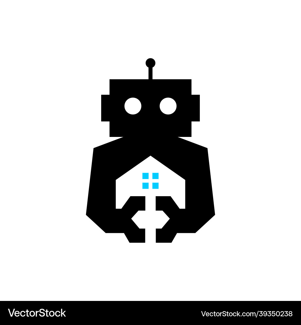 Robot house home cyborg automatic logo icon Vector Image