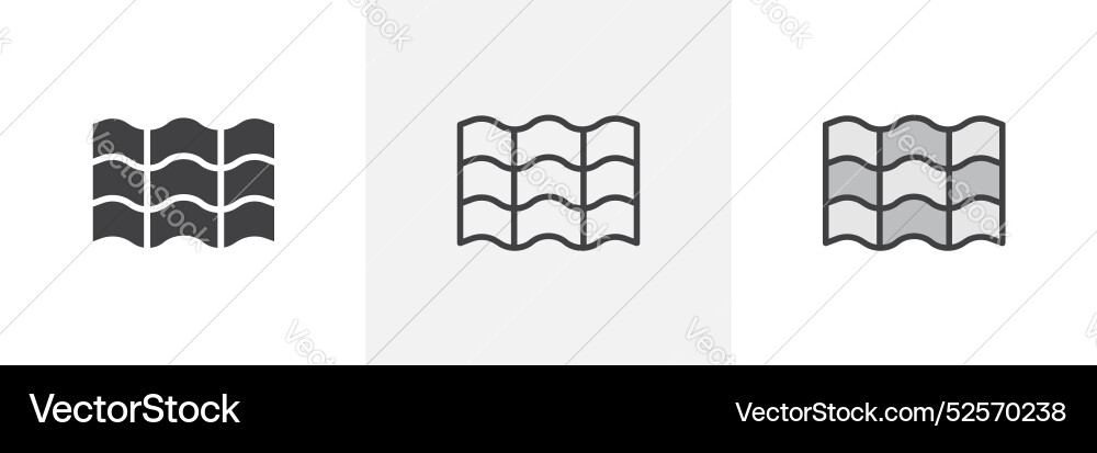 Roof tile icon set on white background Royalty Free Vector