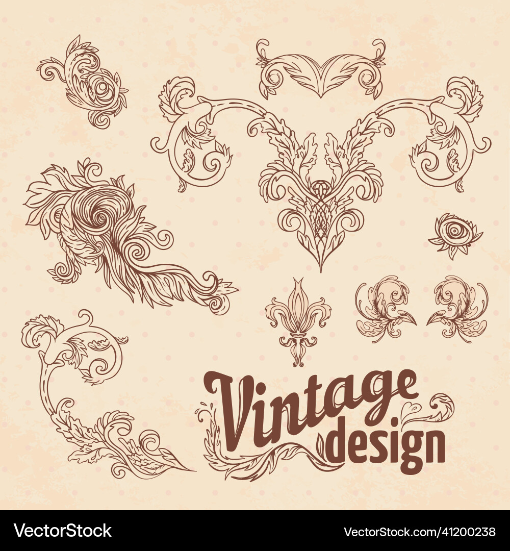 Seamless vintage baroque pattern Royalty Free Vector Image