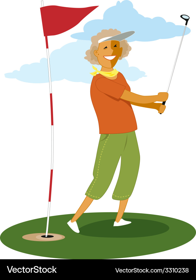 Senior female golfer Royalty Free Vector Image