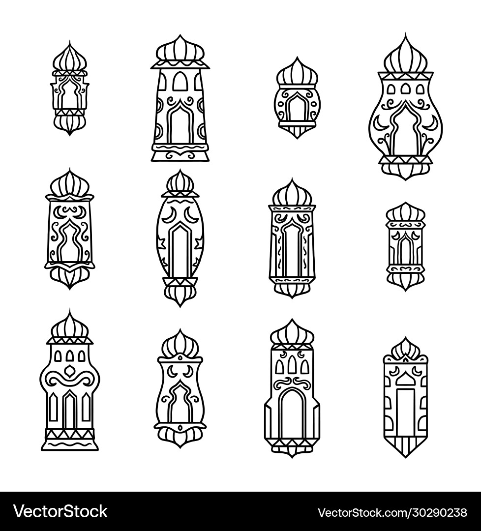 Set ramadan kareem lights Royalty Free Vector Image
