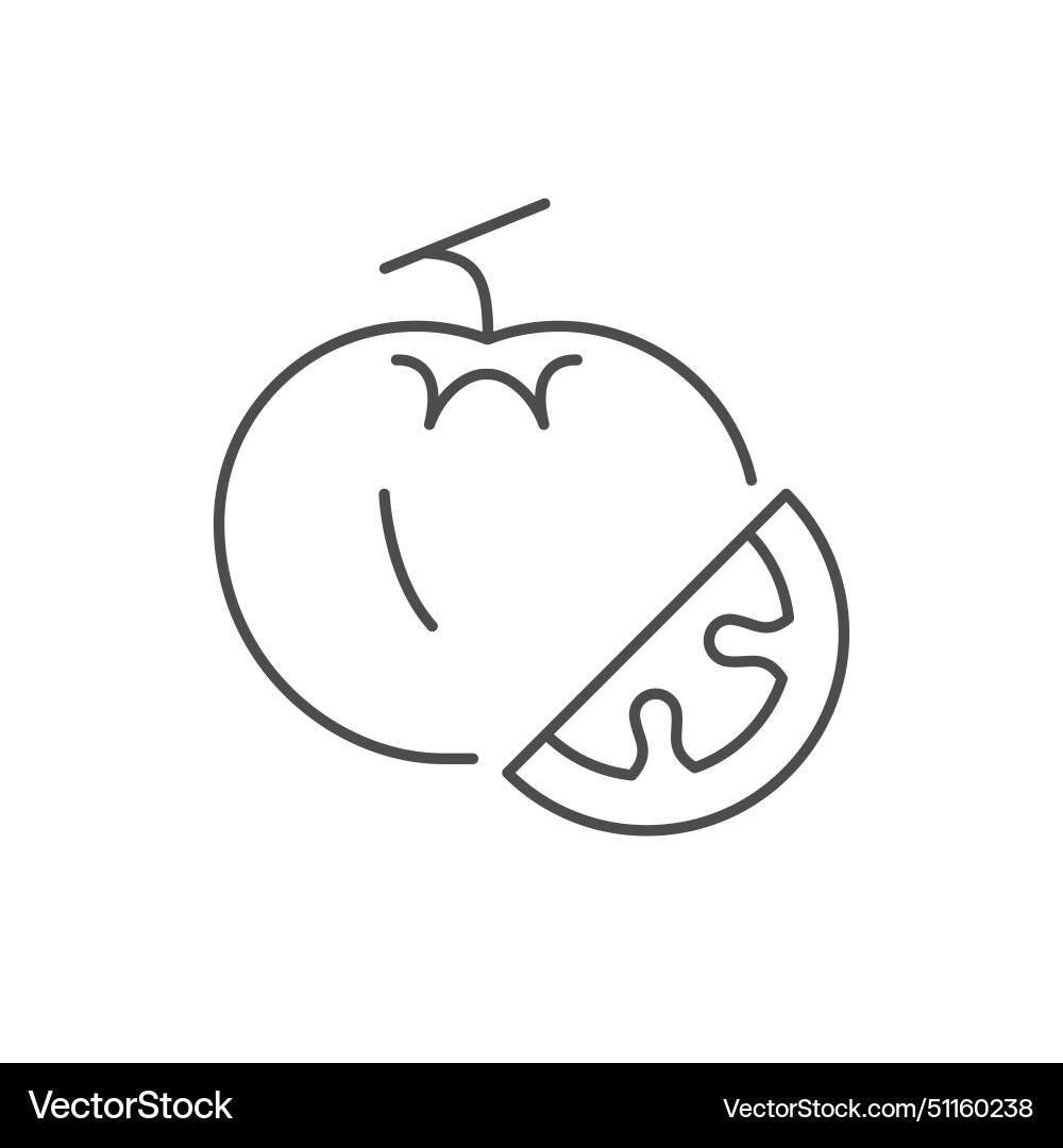 Tomato slice line outline icon Royalty Free Vector Image