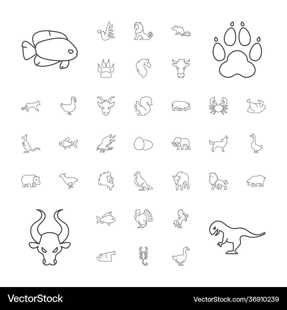 37 Tiersymbole Lizenzfreies Vektorbild - VectorStock