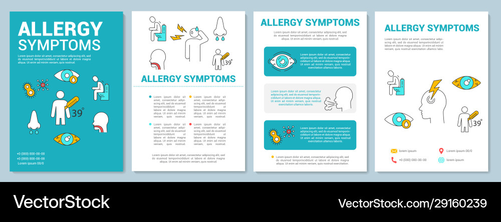 Allergy symptoms brochure template layout Vector Image