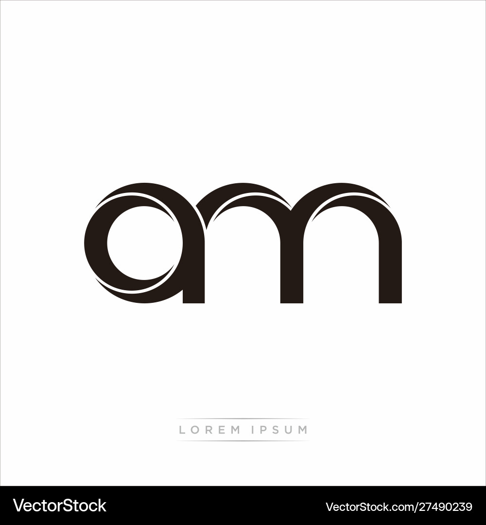 Am initial letter split lowercase modern monogram Vector Image