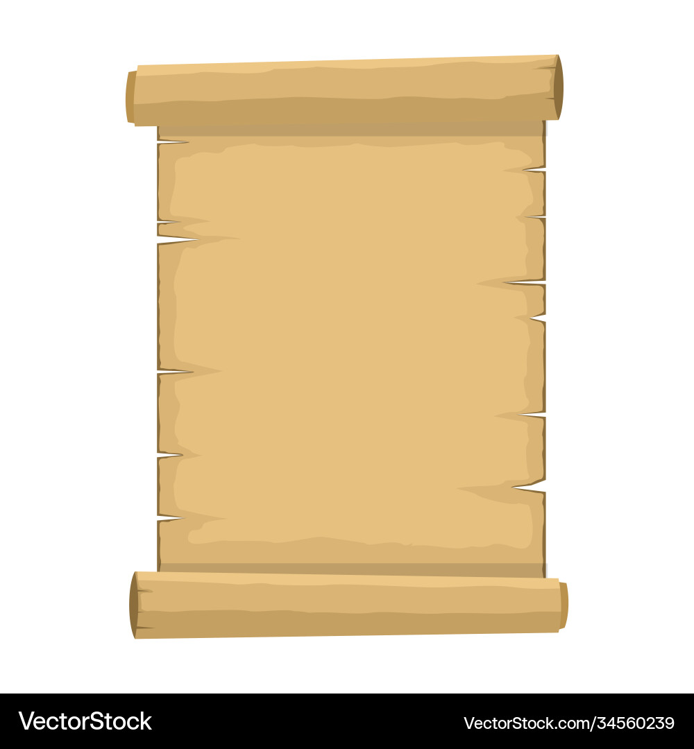 Blank old scroll papyrus paper cartoon Royalty Free Vector