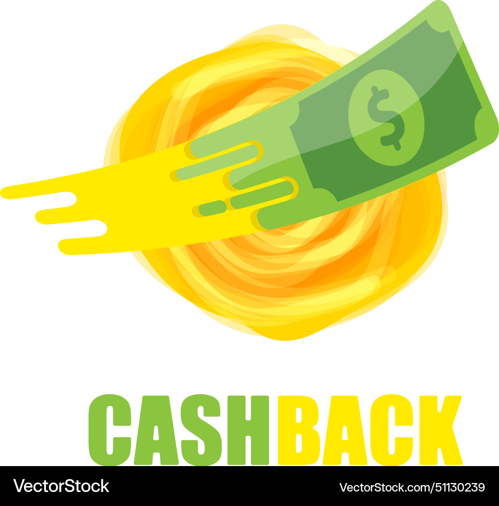 Cash back icon with dollar isolated Royalty Free Vector