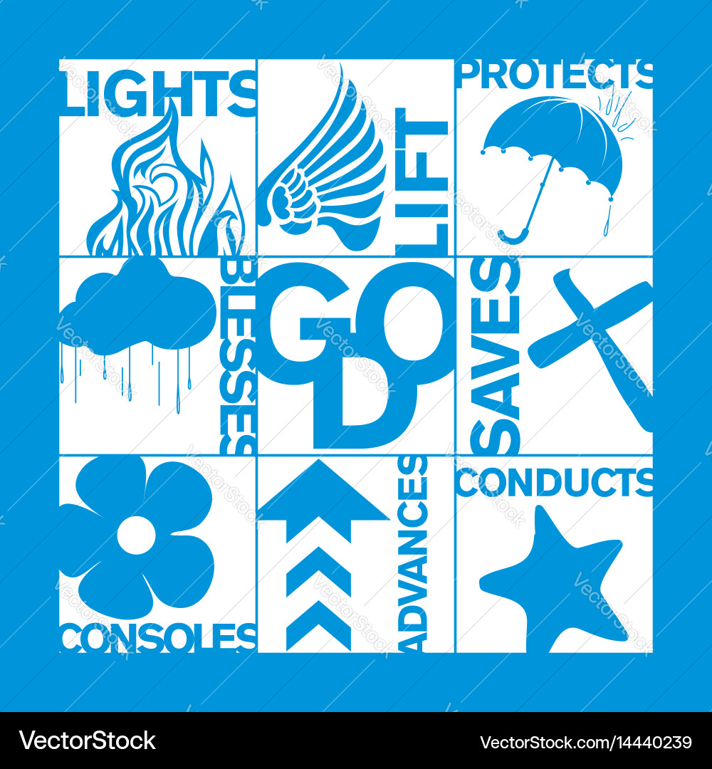 Christian print and bible symbols Royalty Free Vector Image