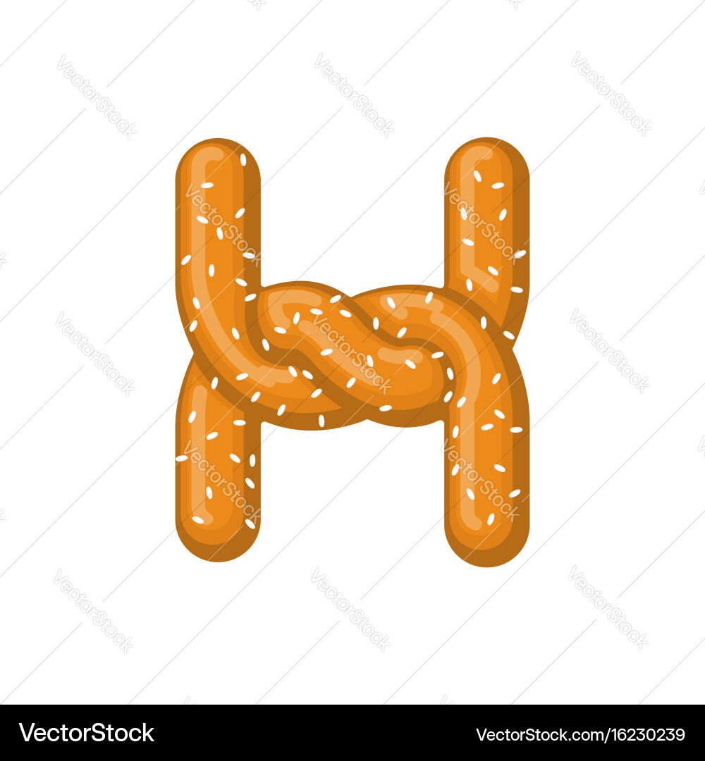 Delicious Pretzel - Letter H Snack Royalty Free Vector Image