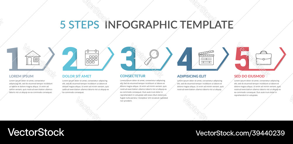 Five steps infographic template Royalty Free Vector Image