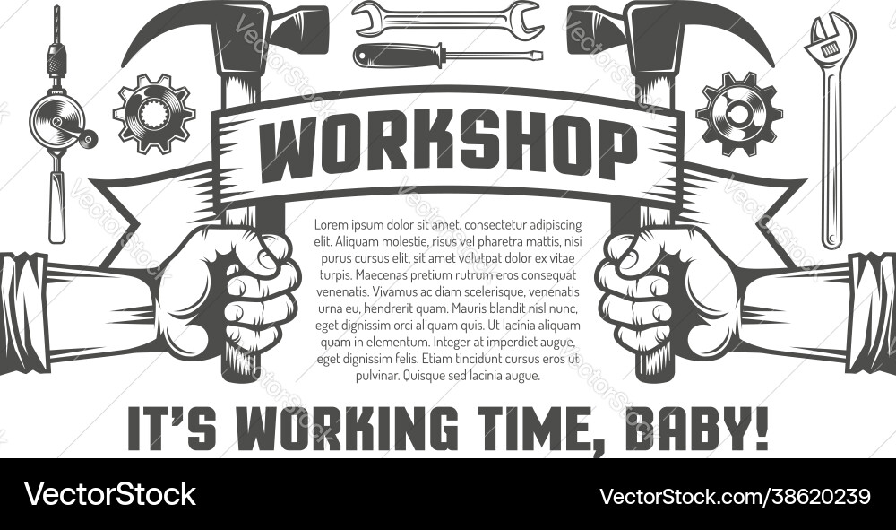 Flyer template for workshop Royalty Free Vector Image