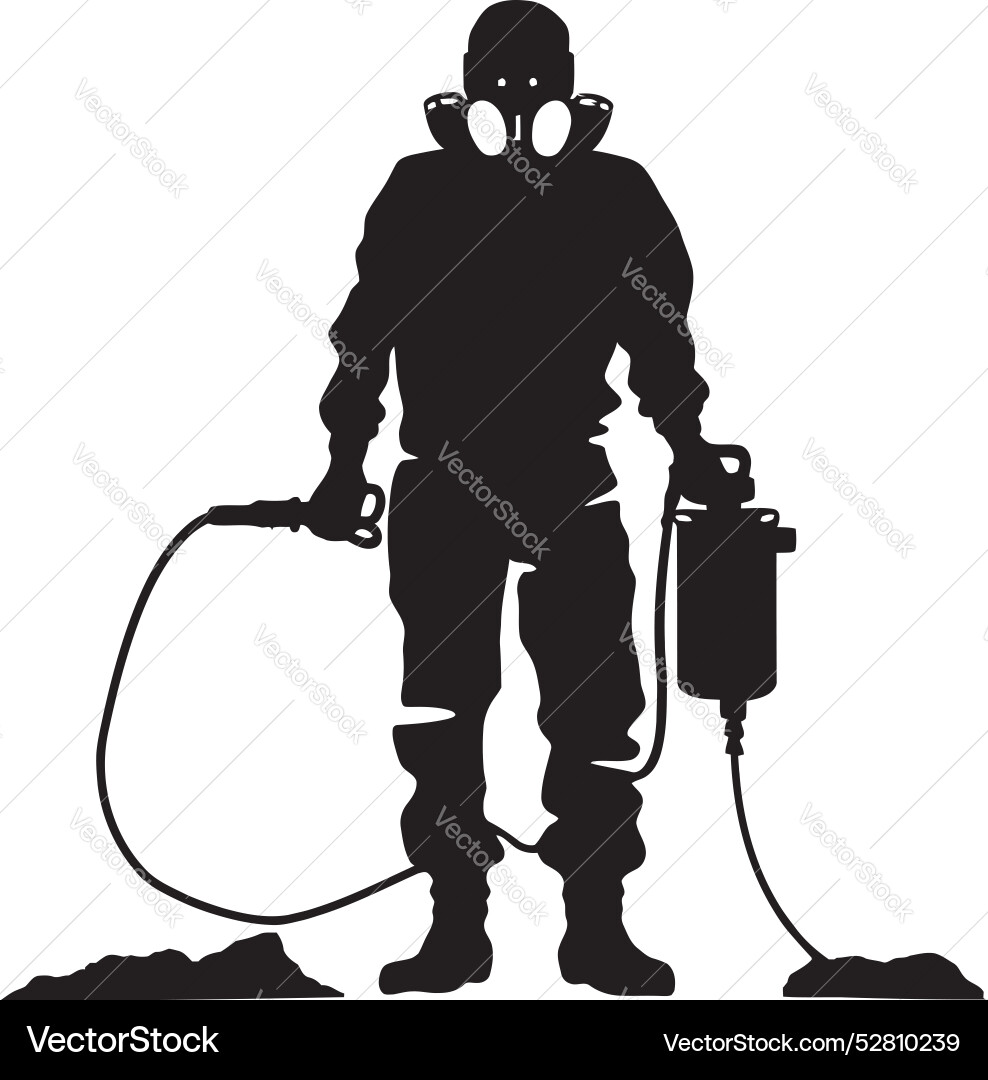 Fumigation force man with sprayer iconic design Vector Image