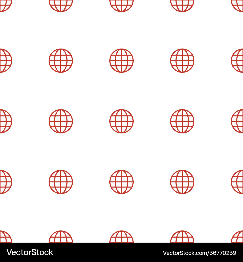 Globe icon pattern seamless white background Vector Image