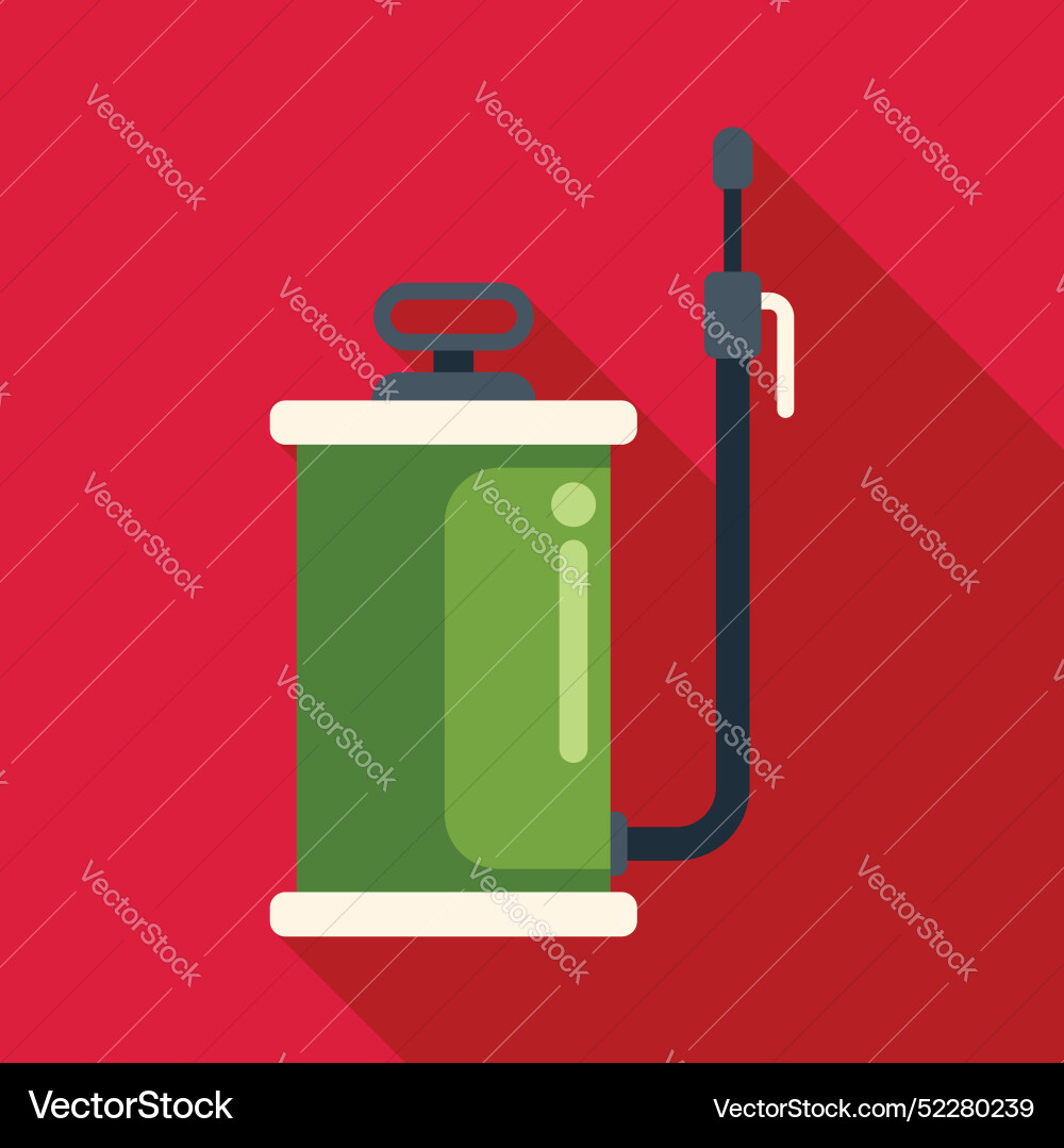 Green garden sprayer standing on a red background Vector Image