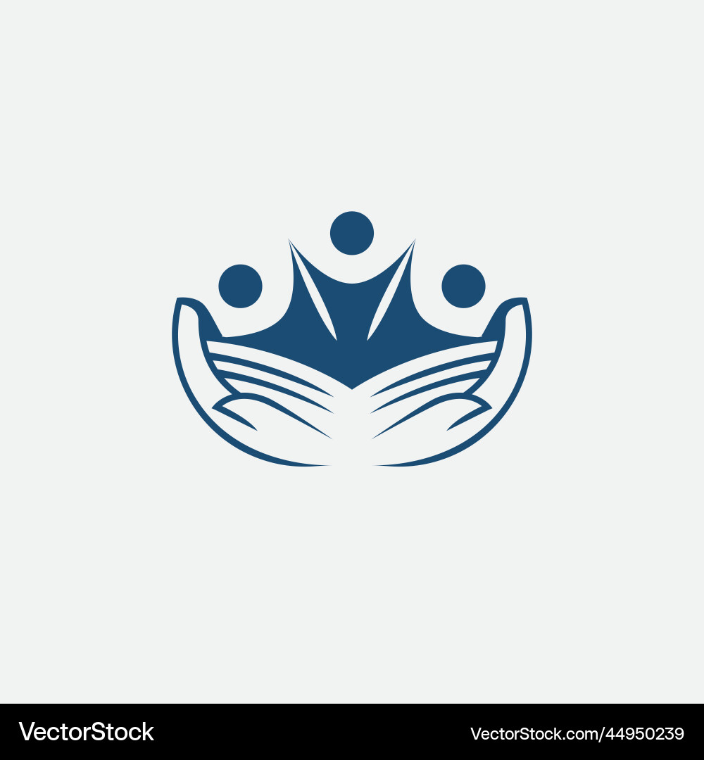 Hand book community logo image Royalty Free Vector Image