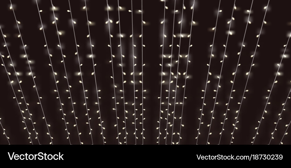 Hanging christmas sparkling lightbulbs overhead Vector Image