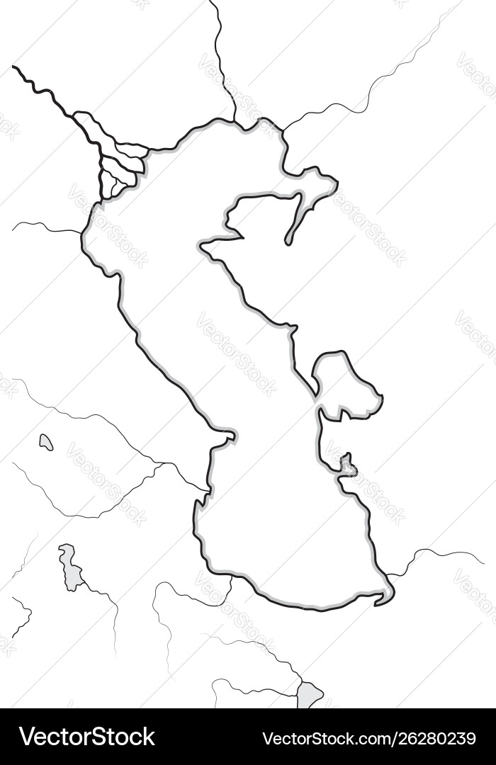 Map the caspian sea basin circum-caspian Vector Image