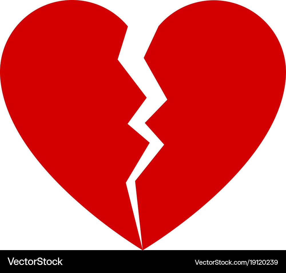 Red Broken Heart Icon Royalty Free Vector Image