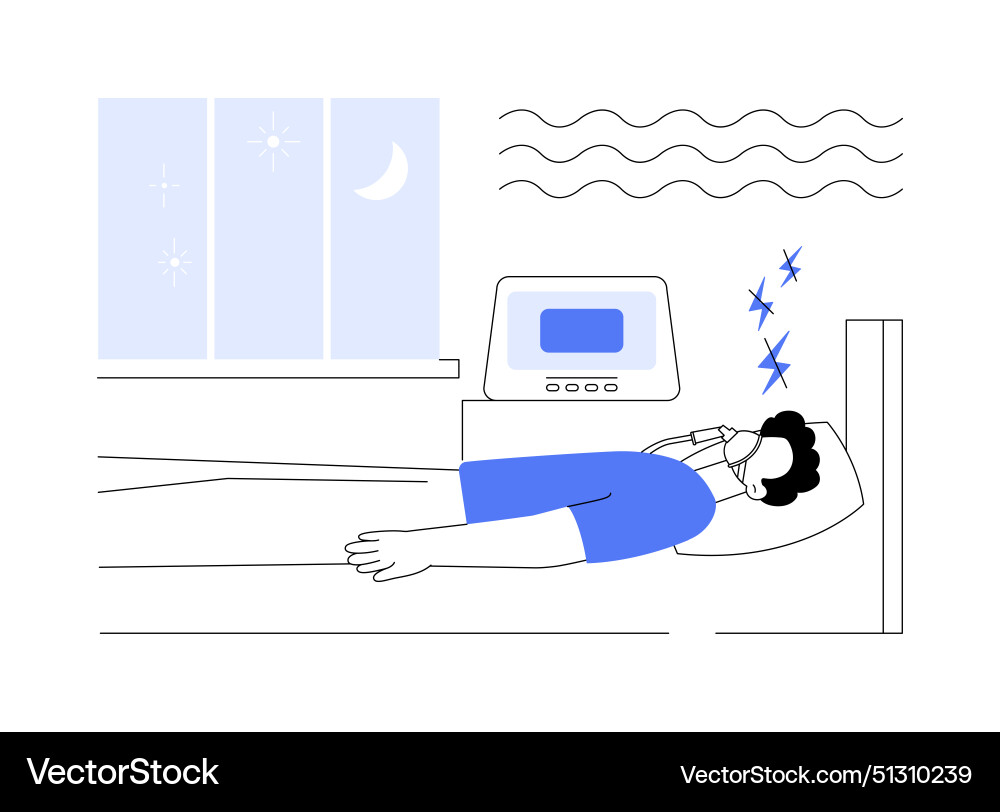 Snoring treatment abstract concept Royalty Free Vector Image