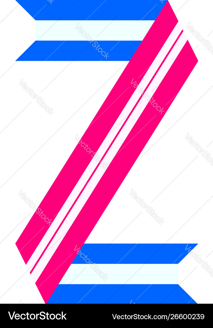Trendy alphabet letter folded from paper tape Vector Image
