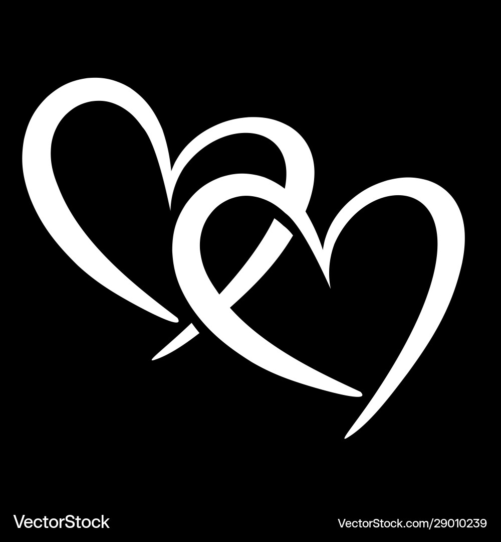 Two hearts Royalty Free Vector Image - VectorStock