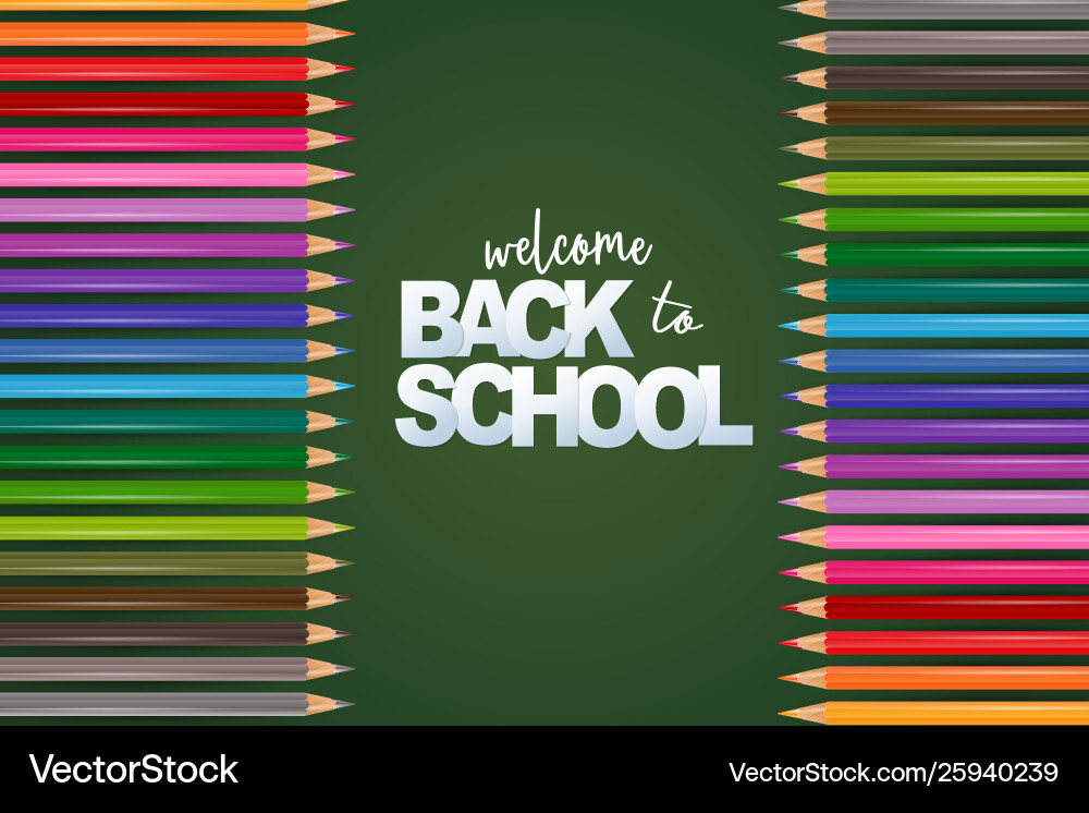 Welcome back to school green background Royalty Free Vector