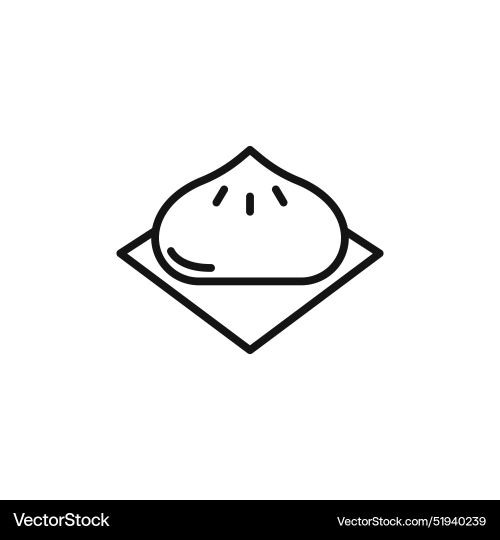 Wonton icon logo sign outline Royalty Free Vector Image